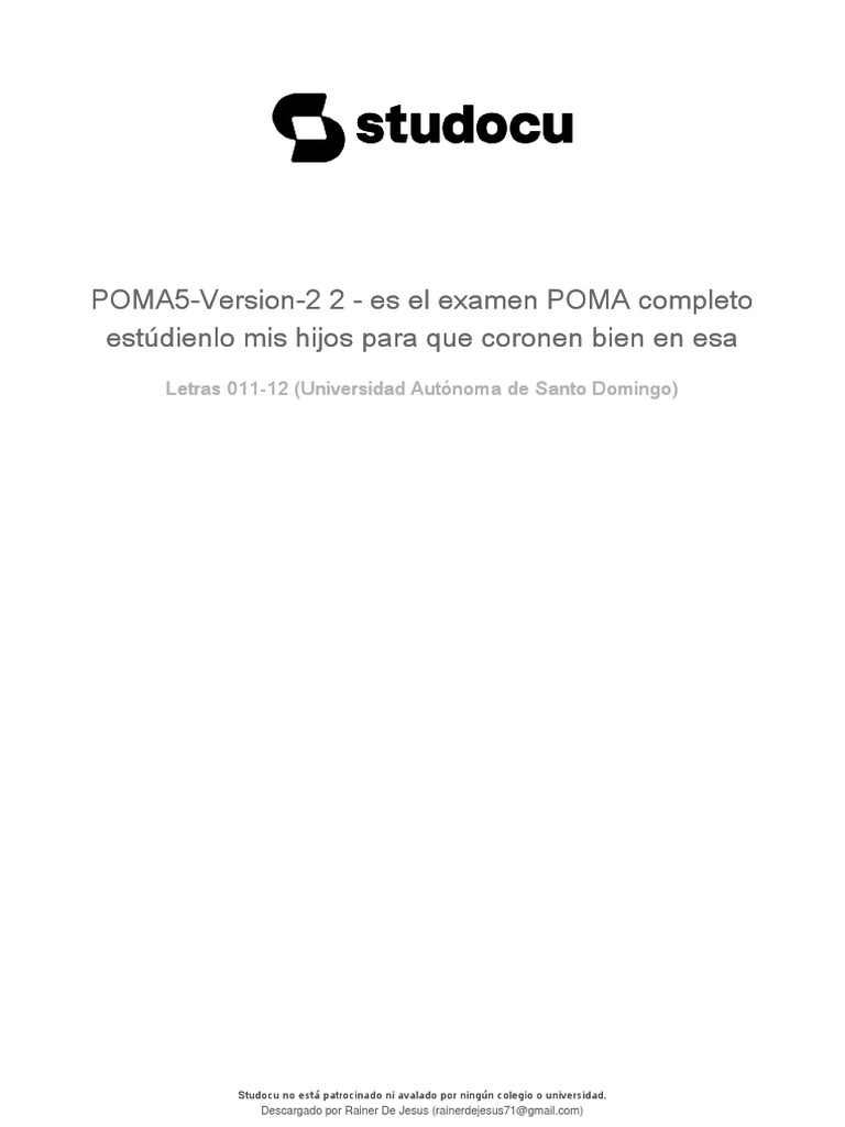 Poma5 Version 2 2 Es El Examen Poma Completo Estudienlo Mis Hijos para ...