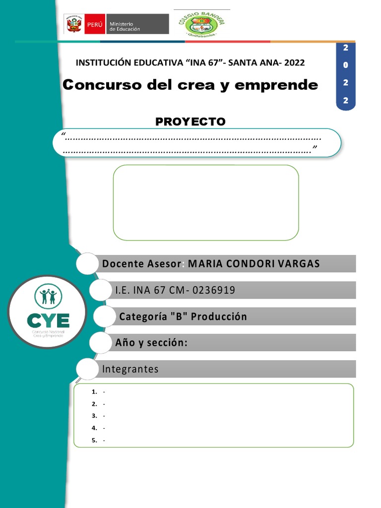 Formato Portafolio Crea y Emprende 2022 | PDF