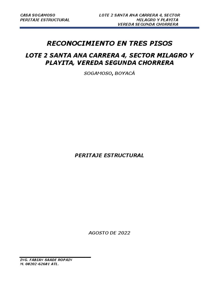 Peritaje Estructural Casa Sogamoso | PDF