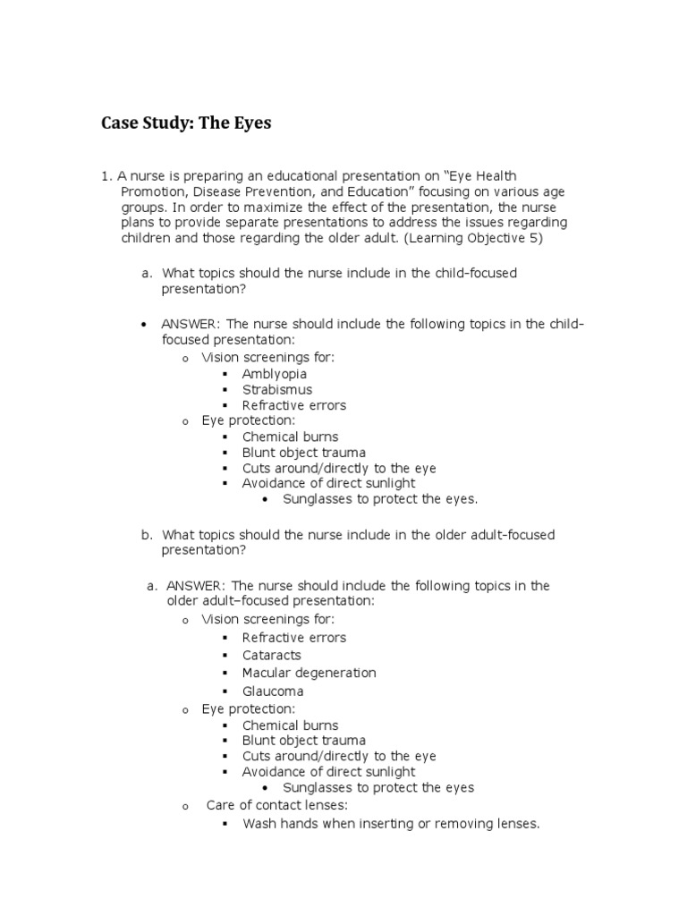 Case Study Eyes 11 | Download Free PDF | Senses | Light