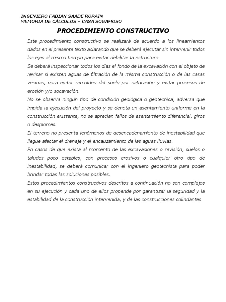 Procedimiento Constructivo | PDF | Tecnología e ingeniería