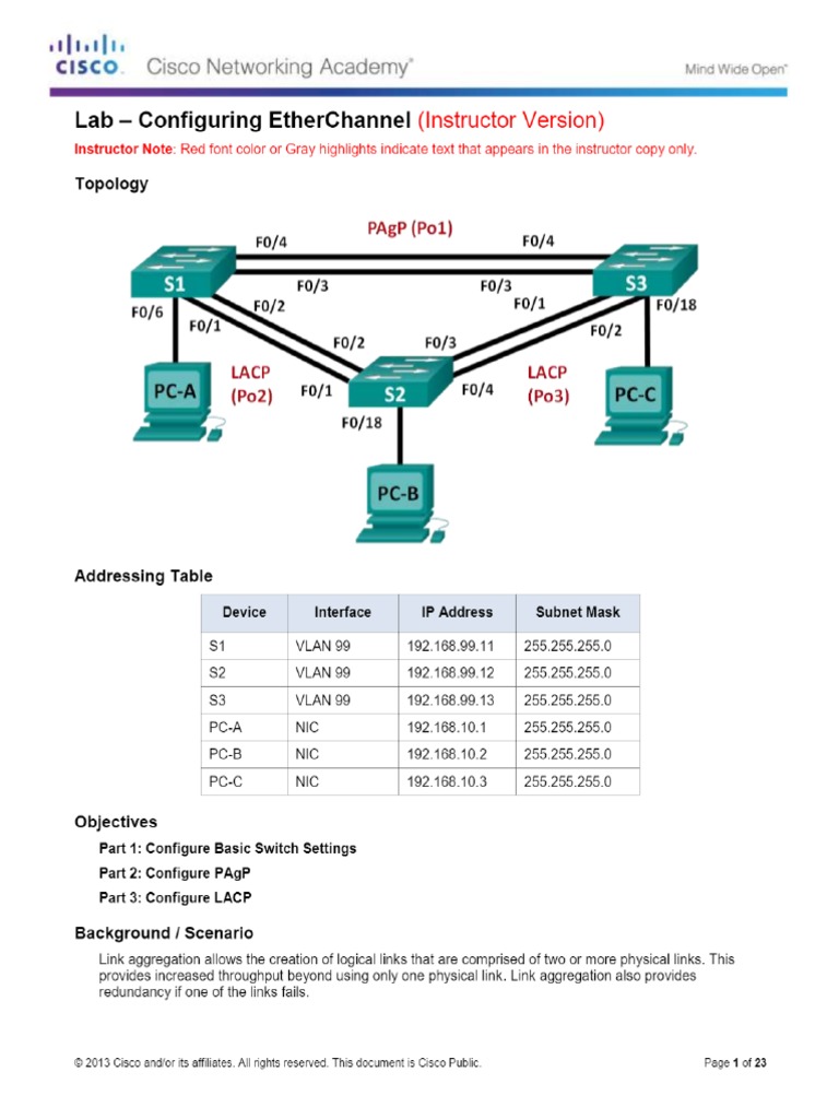 3.2.1.4 Lab - Configuring EtherChannel - ILM | PDF 3.2.1.4 Lab - Configuring EtherChannel - ILM | PDF
