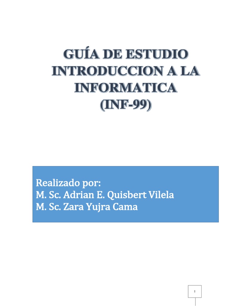 GUIA DE ESTUDIO ACTUALIZADA - Inf99 DEPURADO AL 11 DE AGOSTO 2023 | PDF