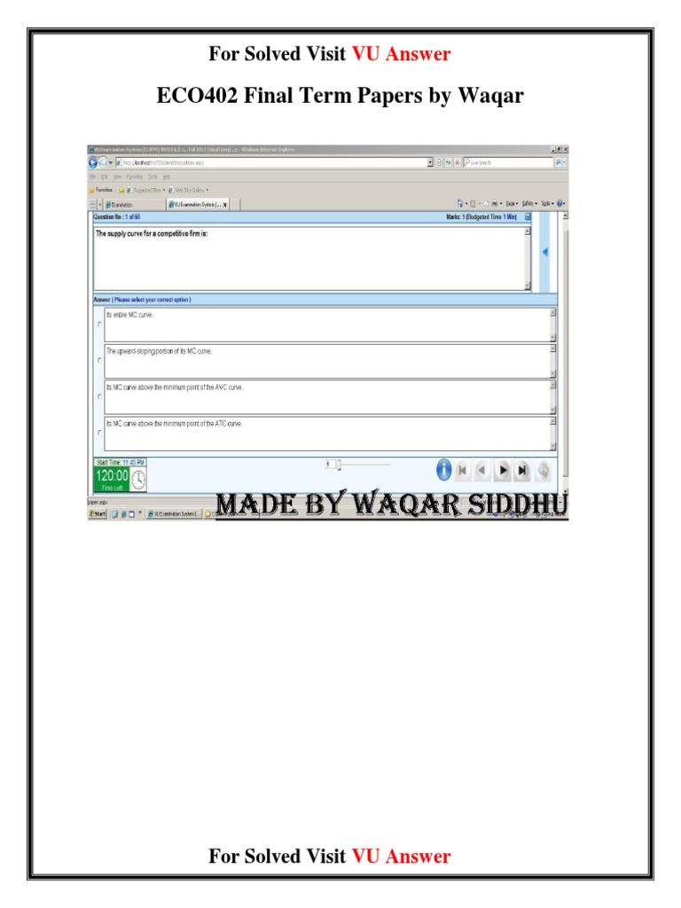 ECO402 Final Term Papers by Waqar (File 1) | PDF ECO402 Final Term Papers by Waqar (File 1) | PDF