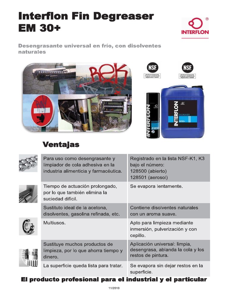Interflon Degreaser Em30 Aerosol | PDF
