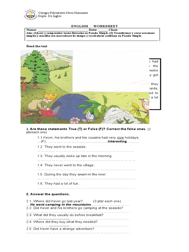 PAST SIMPLE WORKSHEET | PDF