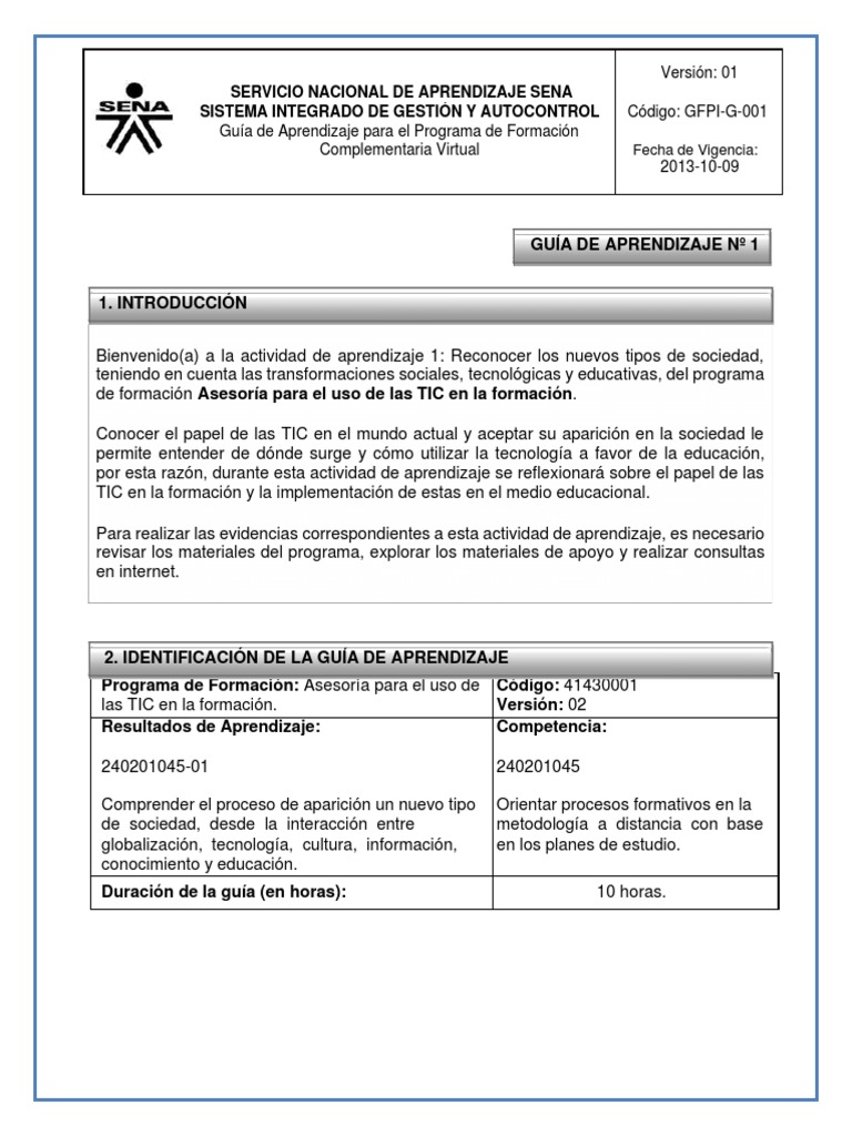 Guía de Aprendizaje #1 | PDF