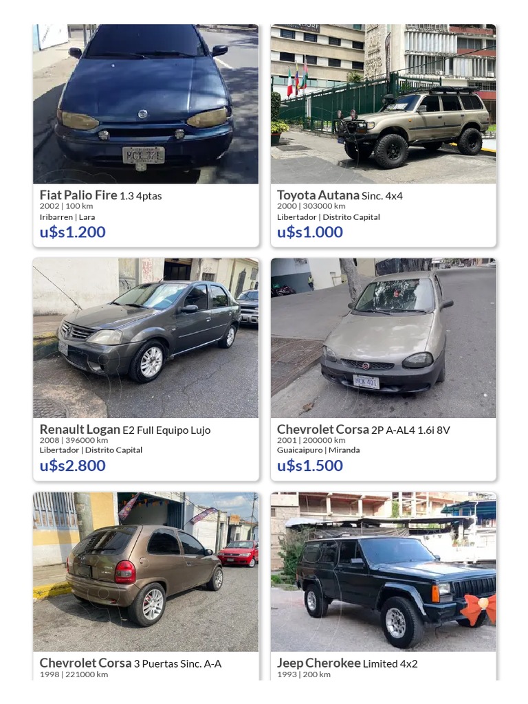 Carros Usados y Nuevos de Todas Las Marcas en Venezuela | PDF