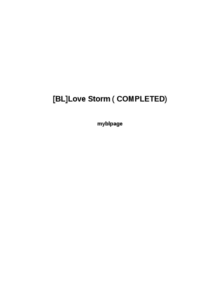 BL Love-Storm - COMPLETED - Myblpage | PDF | Laughter