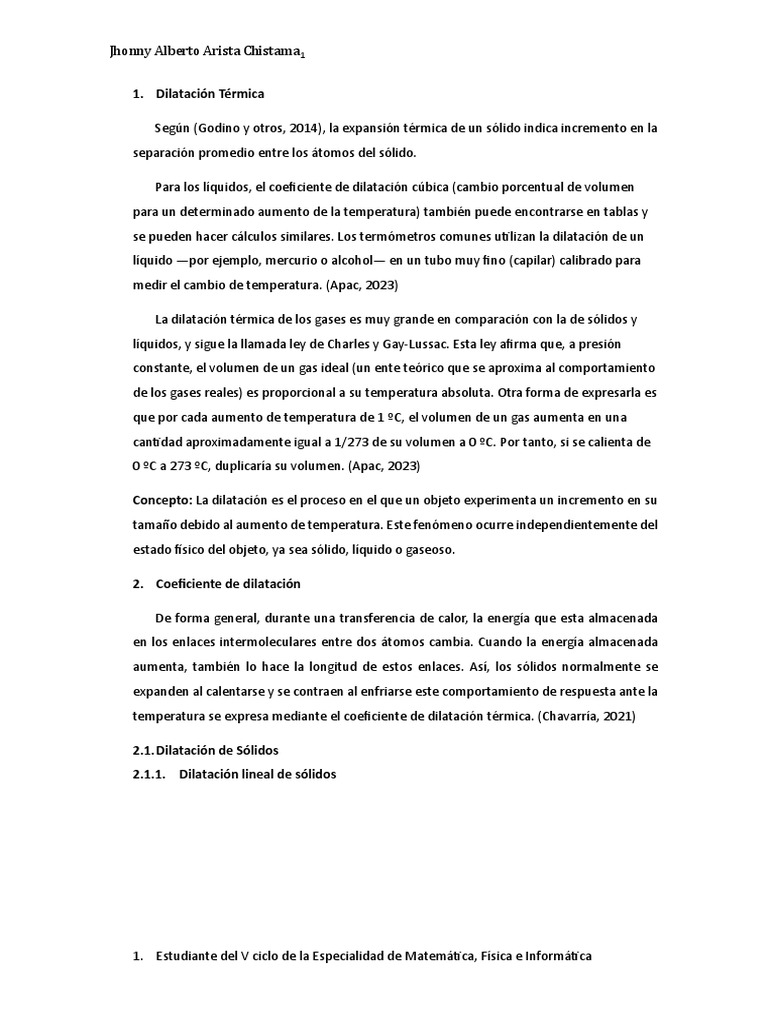 Dilatación Térmica | PDF | Expansión térmica | Gases