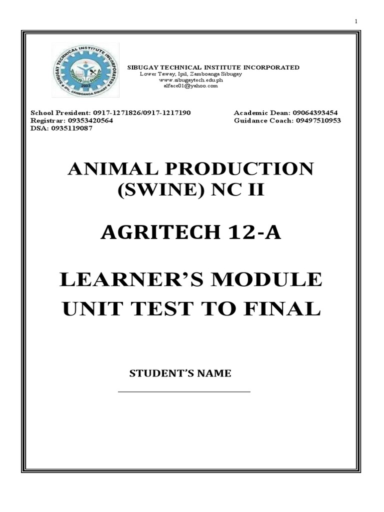 Swine NC II Module | PDF | Business