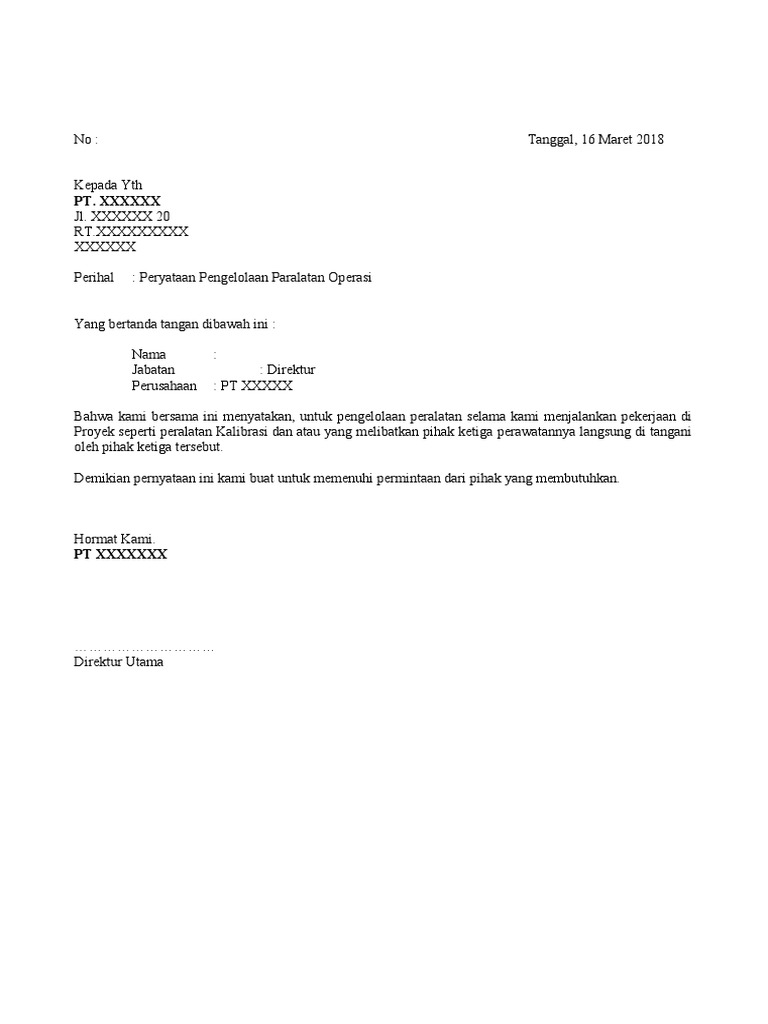 Statement Letter | PDF | Pengelolaan Keuangan & Uang | Politik