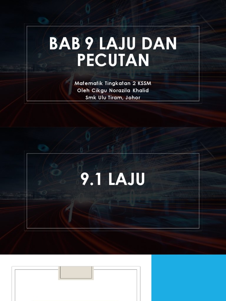 MT T2 KSSM Bab 9 Laju Dan Pecutan Zila Khalid ) | PDF