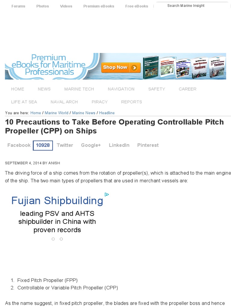 10 Precautions to Take Before Operating Controllable Pitch Propeller ...