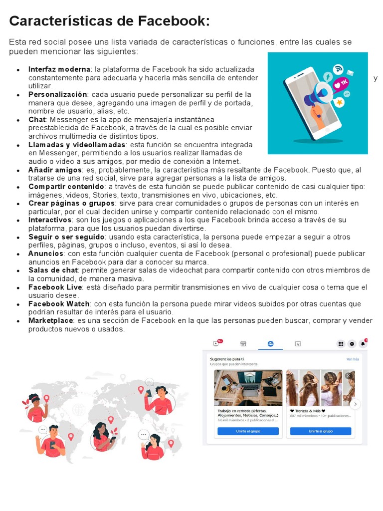 Características de Facebook | PDF