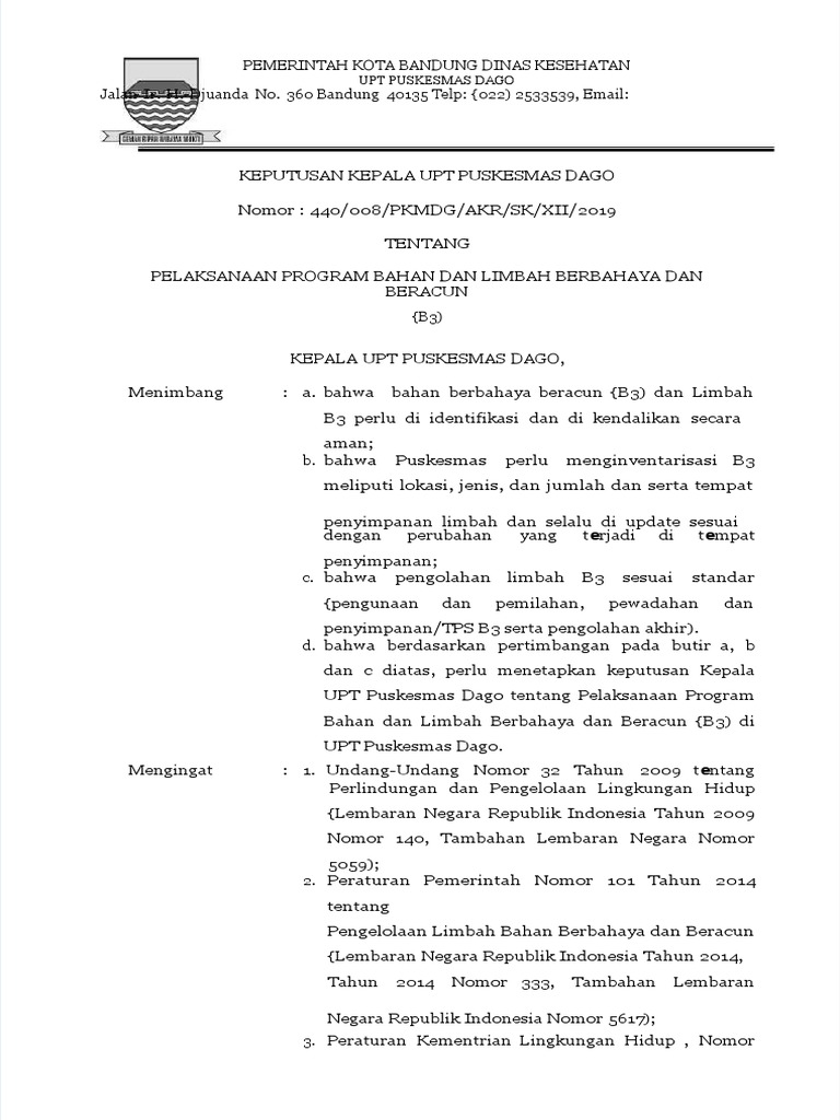 PDF Ep 143 SK Tentang Pelaksanaan Program Limbah b3 | PDF