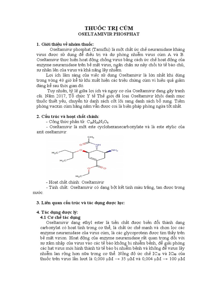 Thuoc Tri Cum - Oseltamivir | PDF