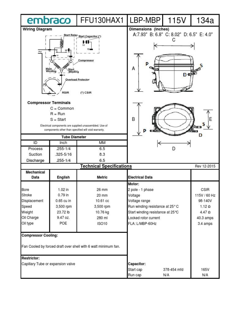 FFU130HAX1 Compressor Wiring Diagram | PDF