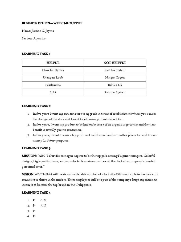 Be - Weeks 7-8 Output | PDF