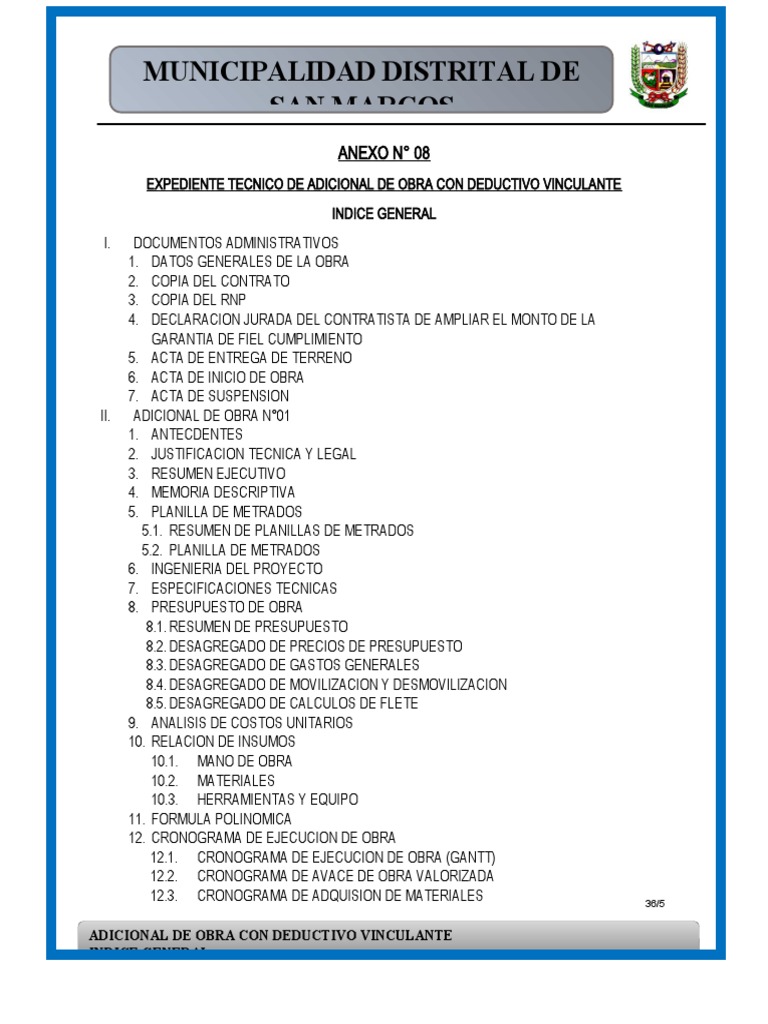 Requisitos Del Adicional de Obra Con Deductivo Vinculante - 08 | PDF | Presupuesto | Sector privado