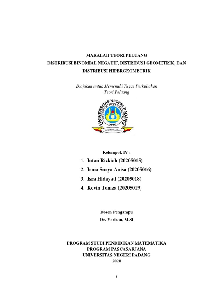 Kelompok 4 Distribusi Binomial Negatif Distribusi Geometri
