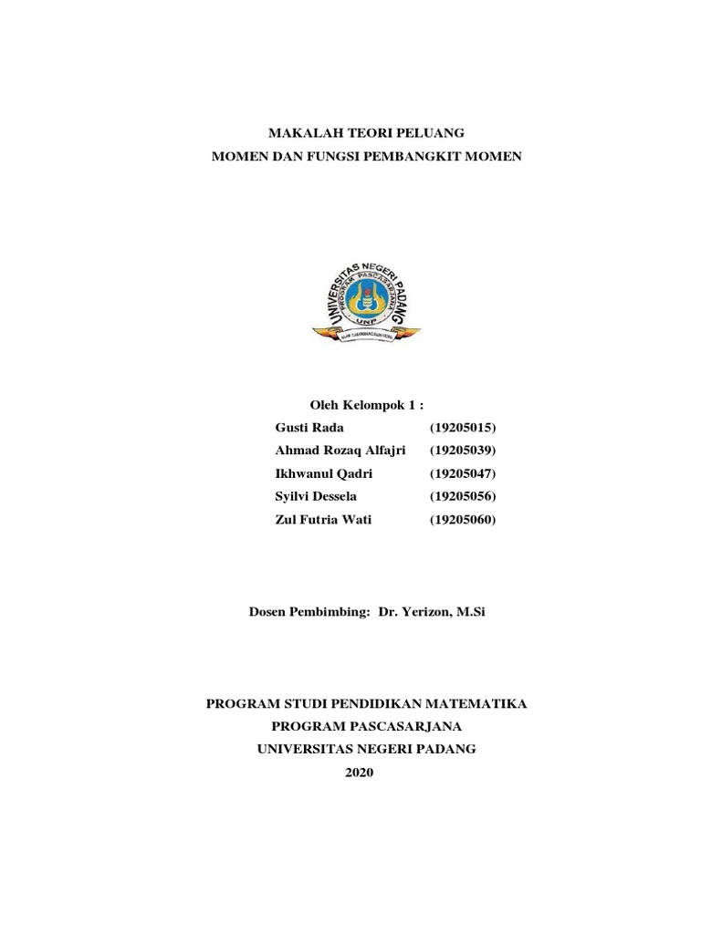 Kelompok 1 (Tampil 2) - Momen Dan Fungsi Pembangkit Momen | PDF