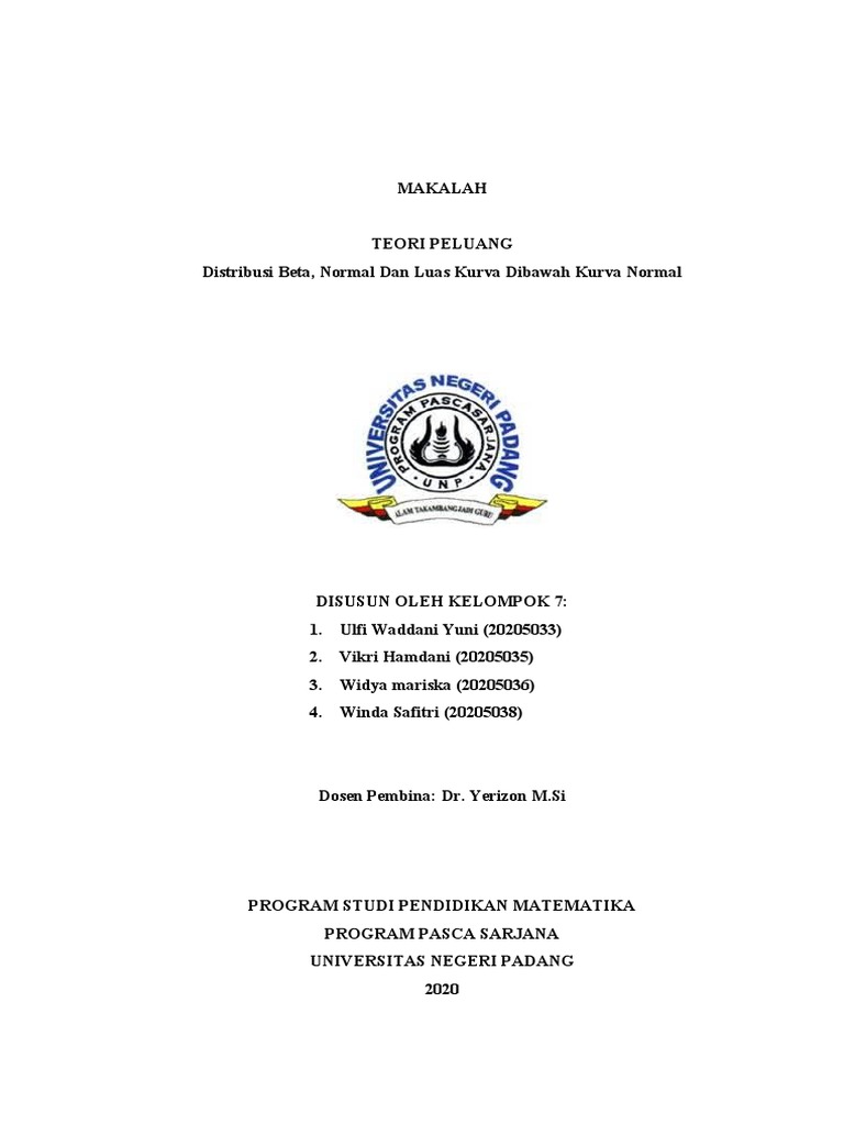 Distribusi Beta dan Normal dalam Statistika | PDF