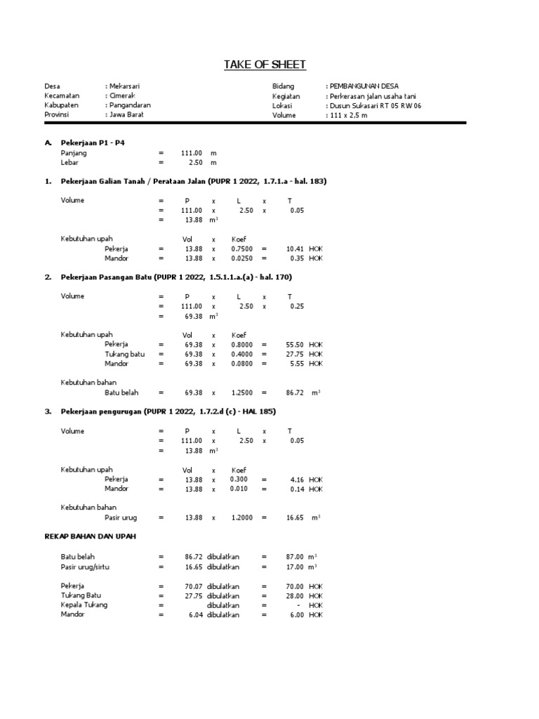03 (DD) Rab Perkerasan Jalan Sukasari | PDF