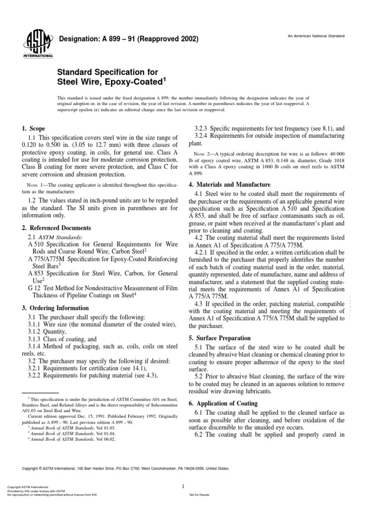 Astm A 899 - 91 (R 02) | PDF | Engineering Tolerance | Specification ...