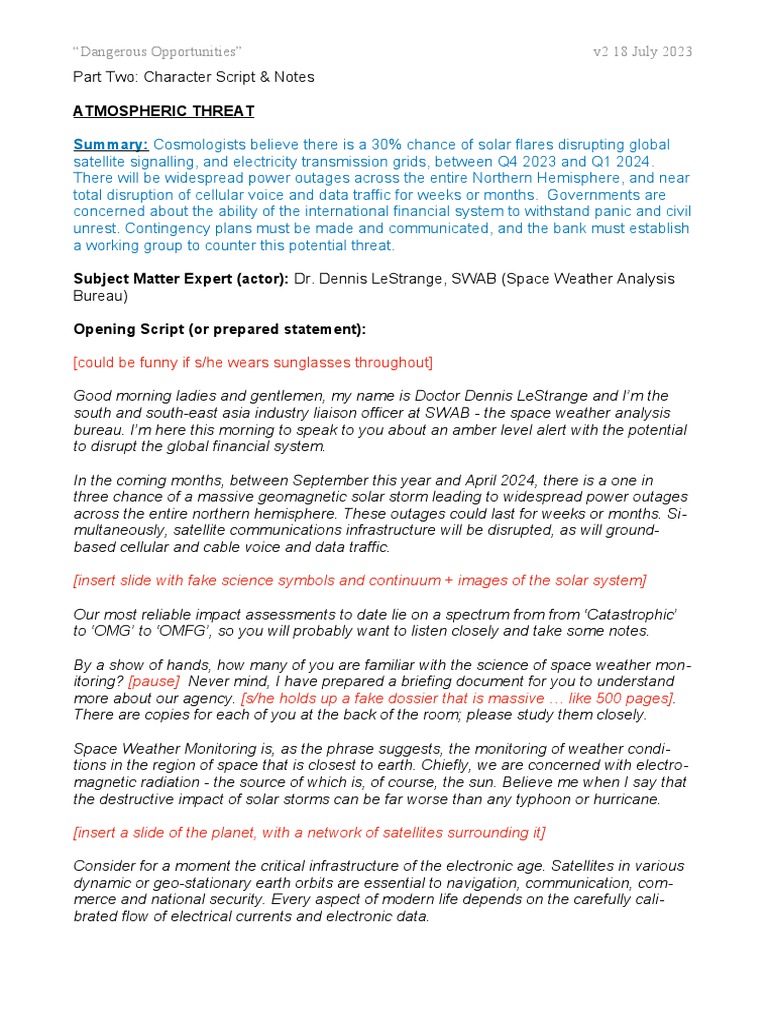 Atmospheric Threat - Dang Opps Script Only | PDF Atmospheric Threat - Dang Opps Script Only | PDF