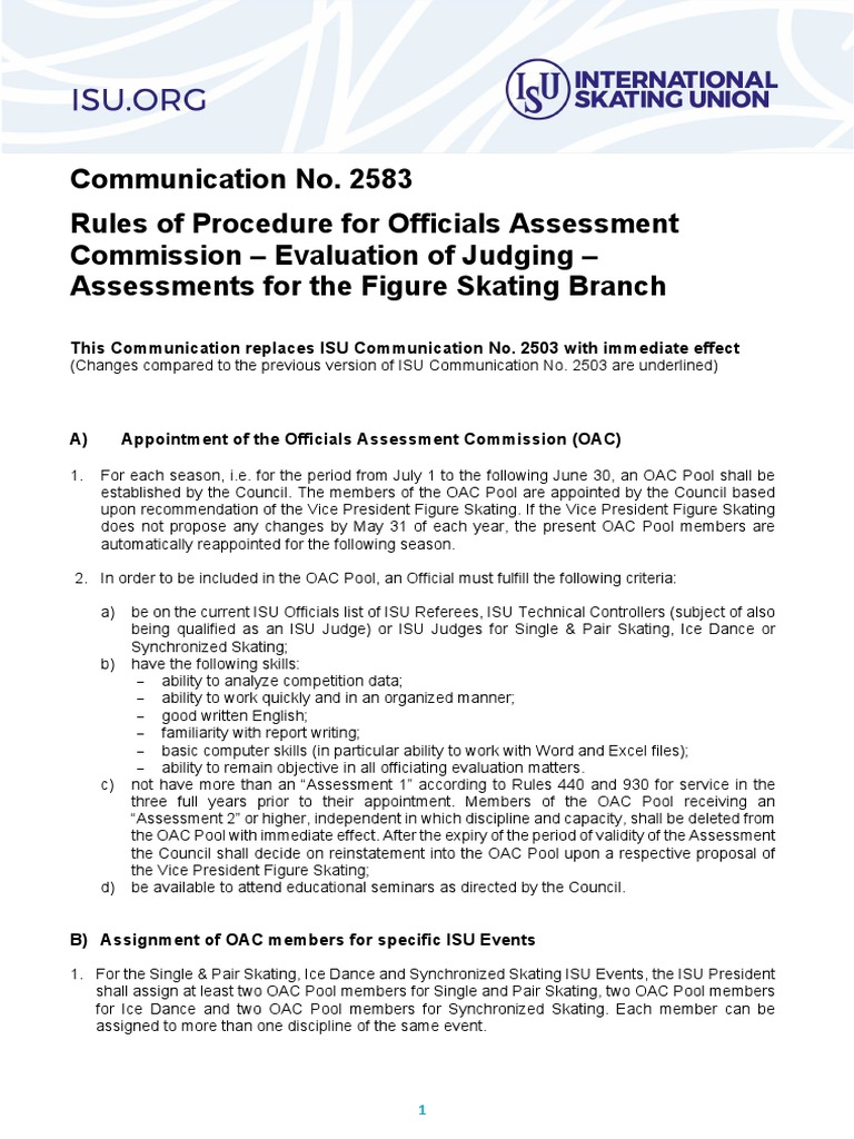 2583 OAC Communication - Final | PDF | Figure Skating | Games Of ...