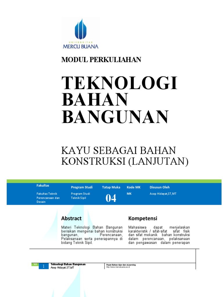 Pertemuan 4 Teknologi Bahan Bangunan | PDF Pertemuan 4 Teknologi Bahan Bangunan | PDF