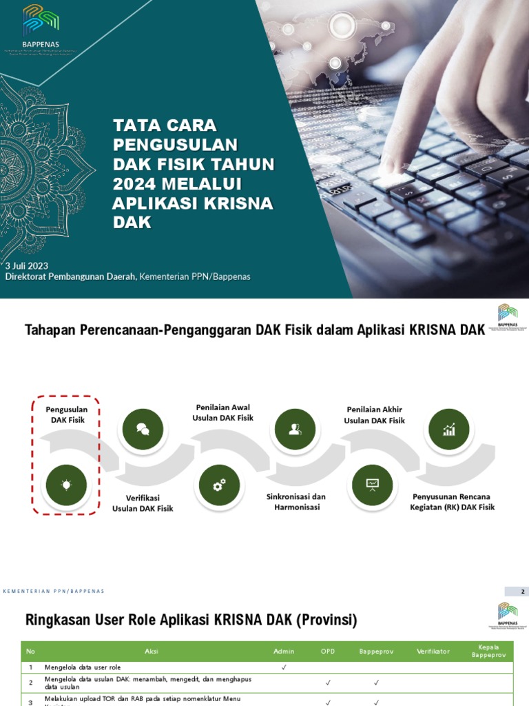 Tata Cara Input Aplikasi DAK Fisik Tahun 2024 - Bimtek Stunting | PDF