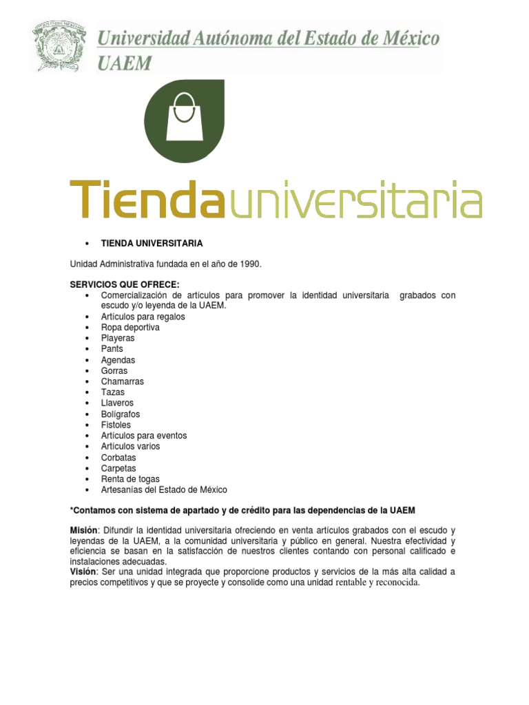Tienda - Universitaria UAEMéx | PDF