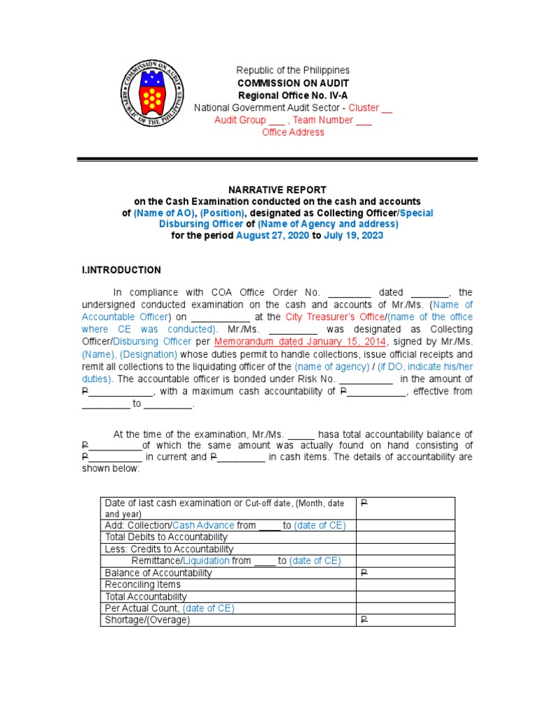 Sample-Narrative-Report-on-Cash-Examination Sir Mark | PDF