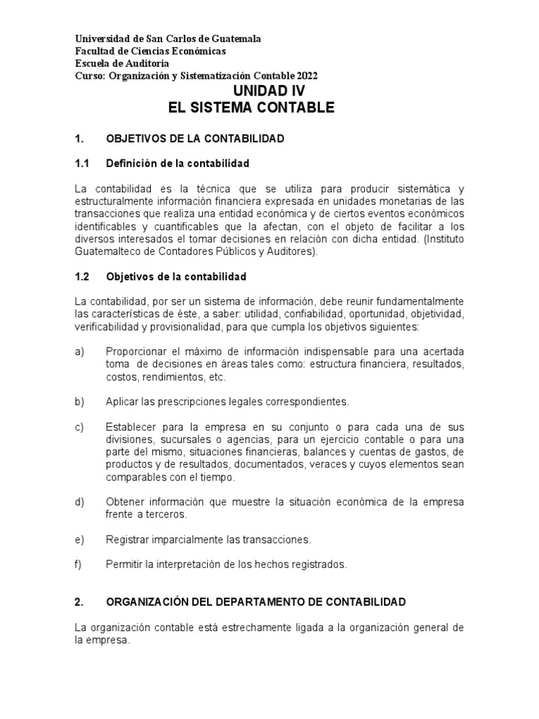 Unidad Iv Sistema Contable | PDF