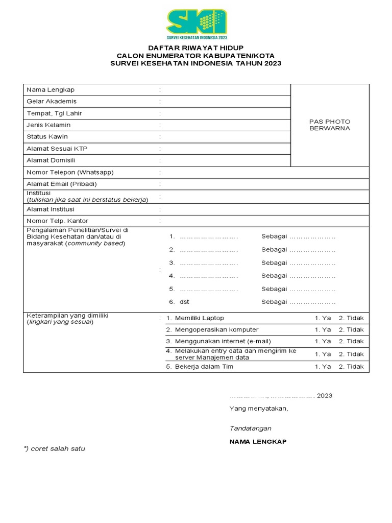 Daftar Riwayat Hidup Enum | PDF