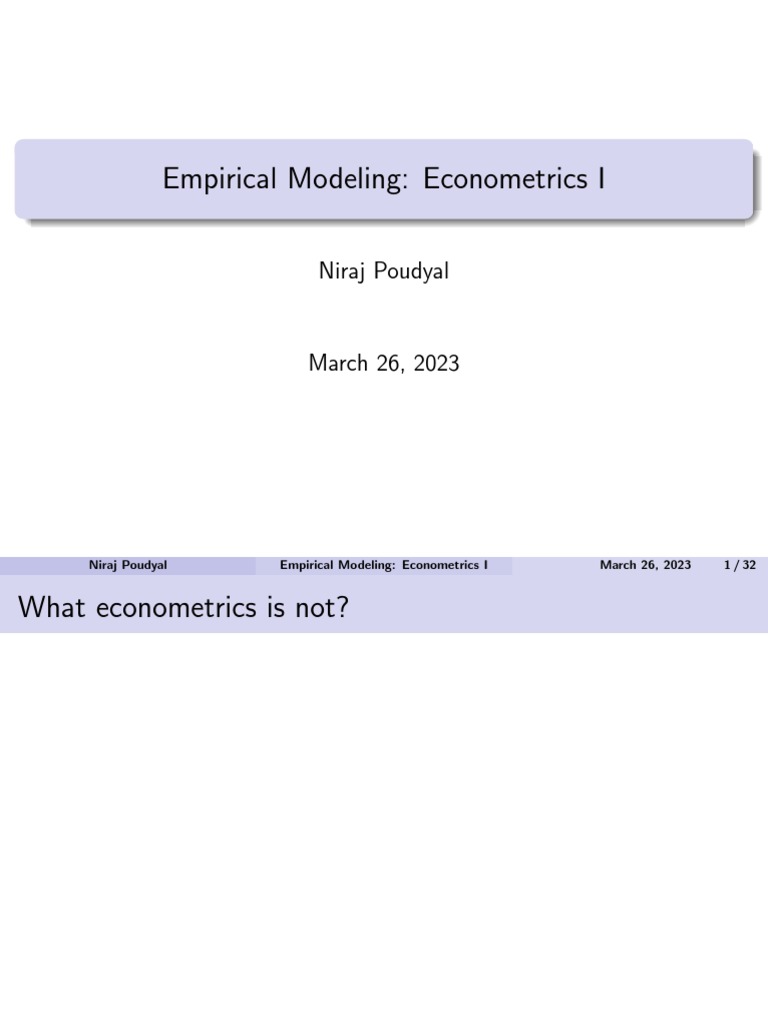 Introduction To Econometrics | PDF