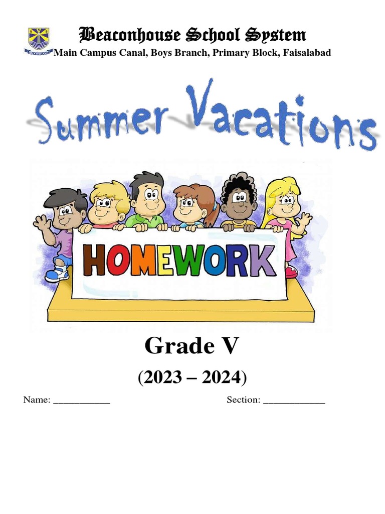 Summer Vacations For Grade 5 | PDF