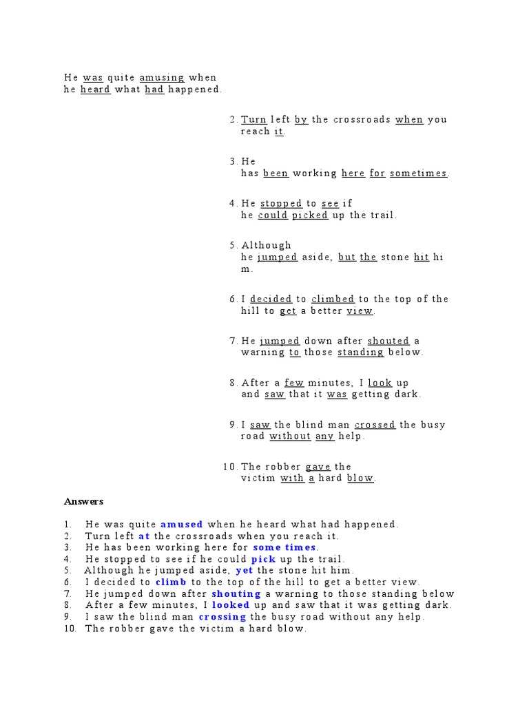 Error Recognition | PDF | Verb | Grammatical Tense