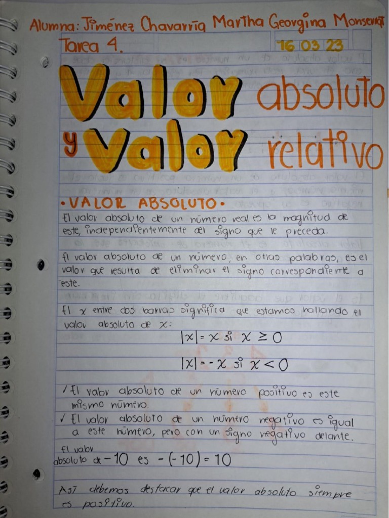 Tarea 4. Valor Absoluto y Relativo | PDF