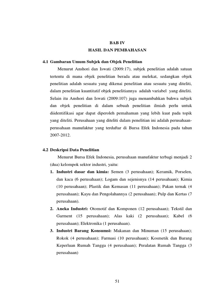 Gambaran Umum Subjek Dan Objek Penelitian | PDF