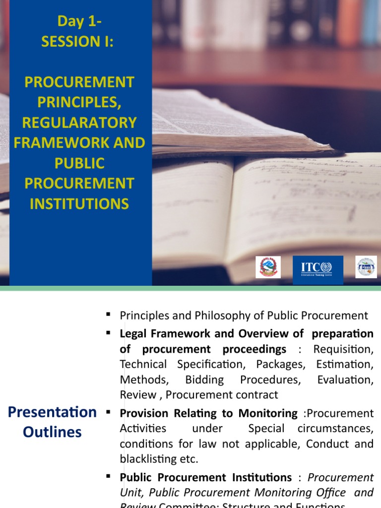 Public Procurement Principles, Regulatory Framework and Public Procurement Institutions | PDF ...