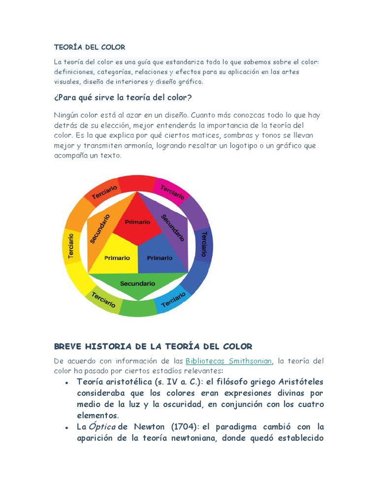 Historia y Aplicaciones de la Teoría del Color | PDF | Arte