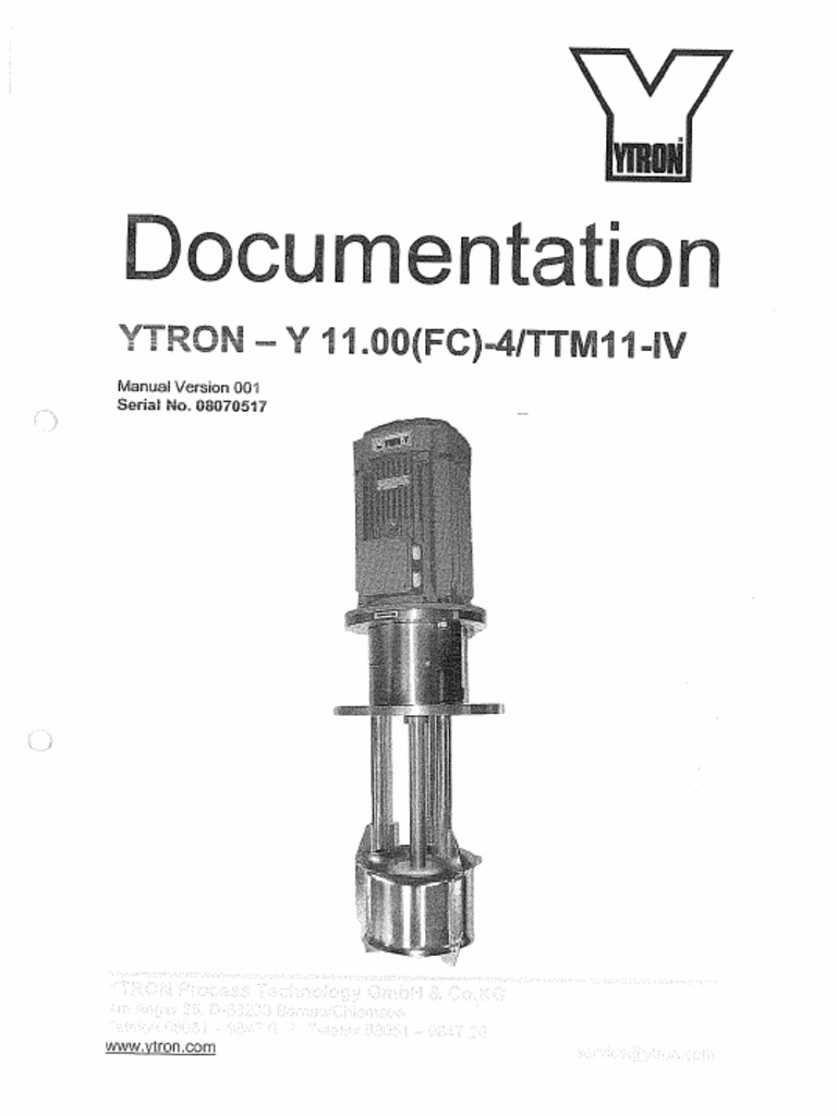 Agitador 11 TM 11-IV - Instrucciones_YTRON Y | PDF