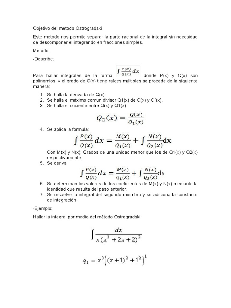 Objetivo Del Método Ostrogradski | PDF