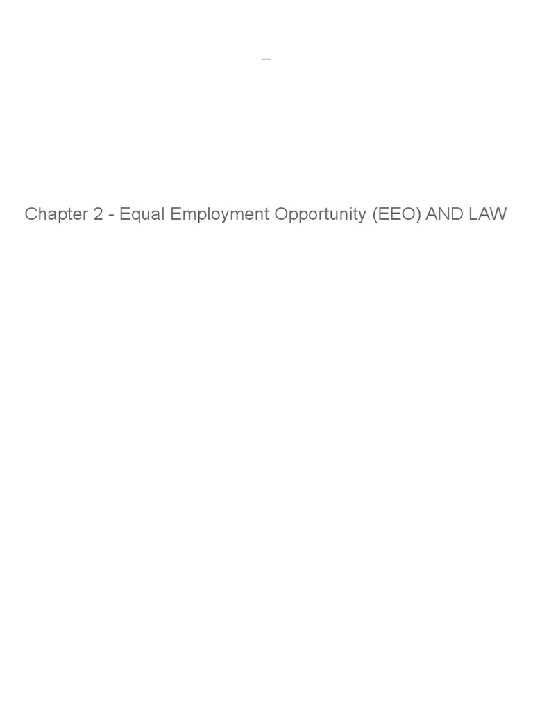Chapter 2 EEO and Law | PDF | Sexual Harassment | Employment
