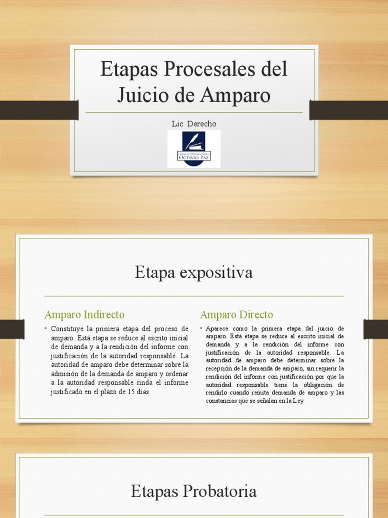 Etapas Procesales del Juicio de Amparo | PDF
