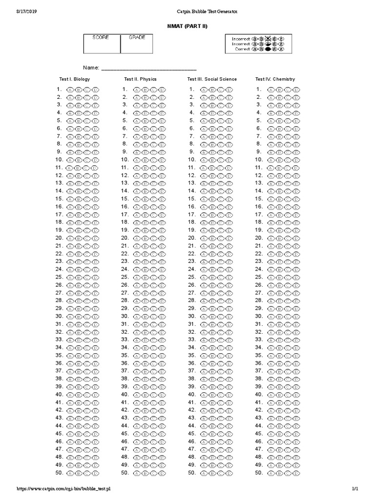 Practice Answer Sheet Part 2 | Download Free PDF | Science | Observation
