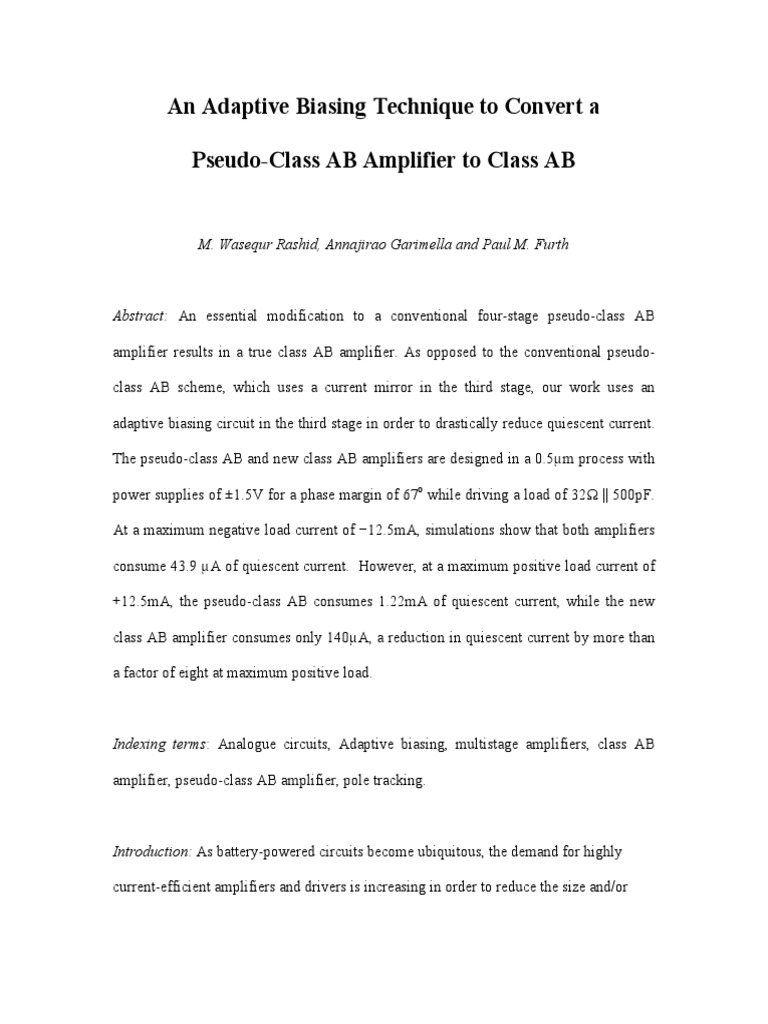 Adaptive Bias classAB EL 2010 | PDF